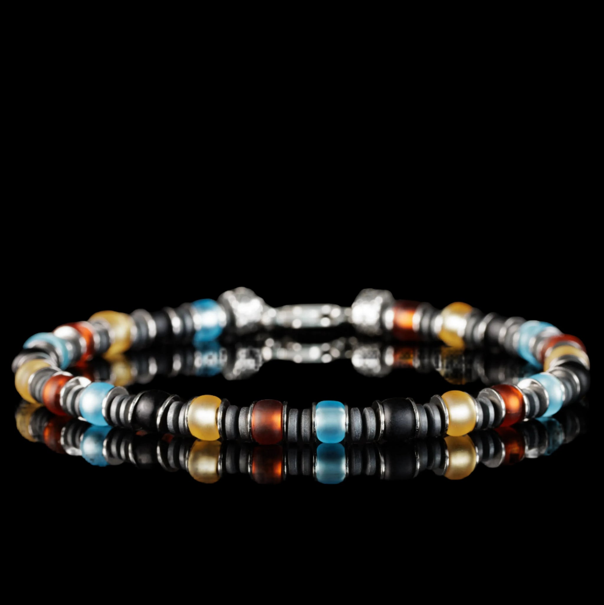 Hematite Silver Bracelet - Handcrafted Artisanship | 6mm