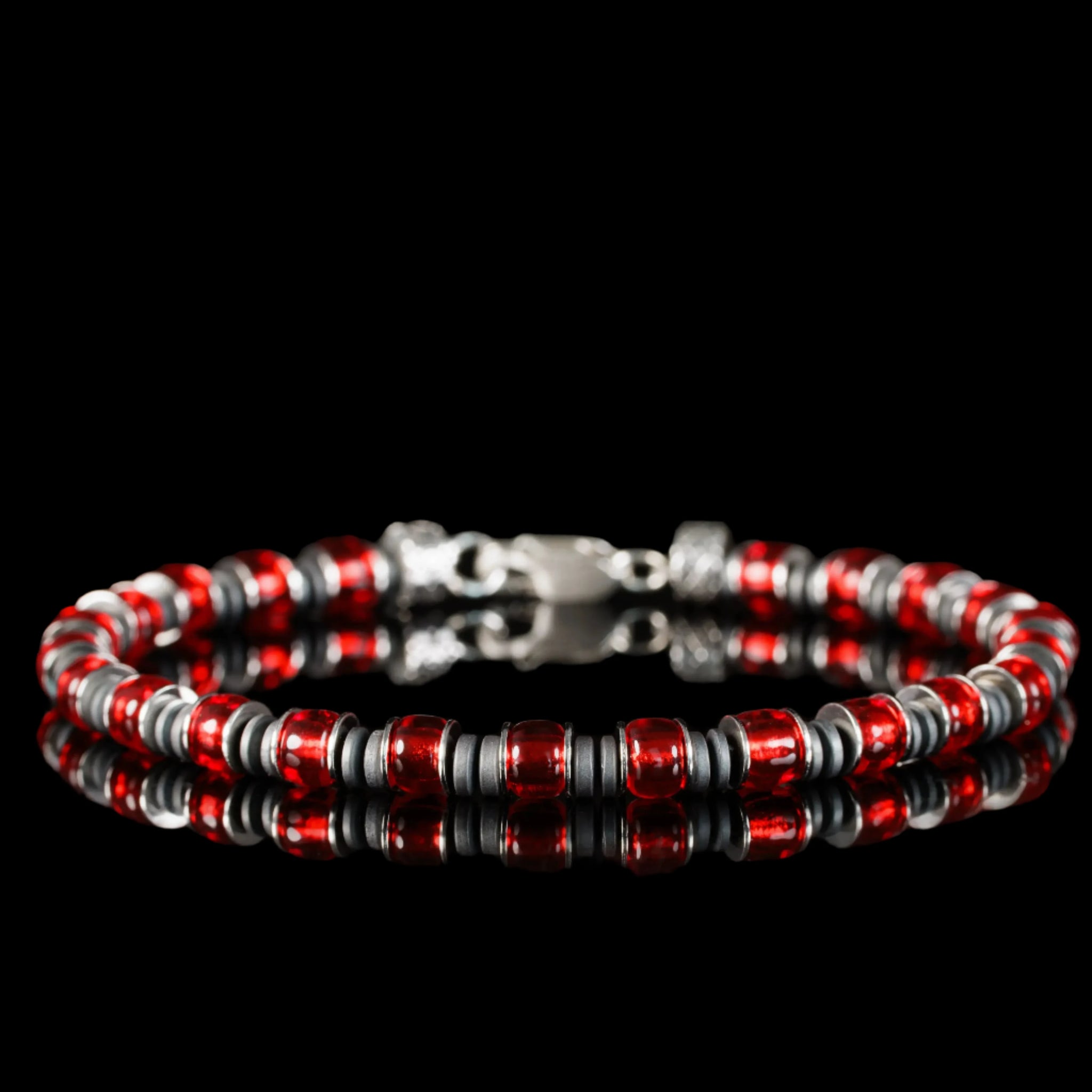 Hematite Silver Bracelet - Handcrafted Elegance | 6mm