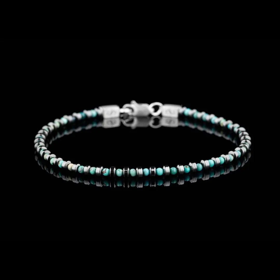 Turquoise Bracelet VI - Handcrafted in 2mm Gems | 925 Silver