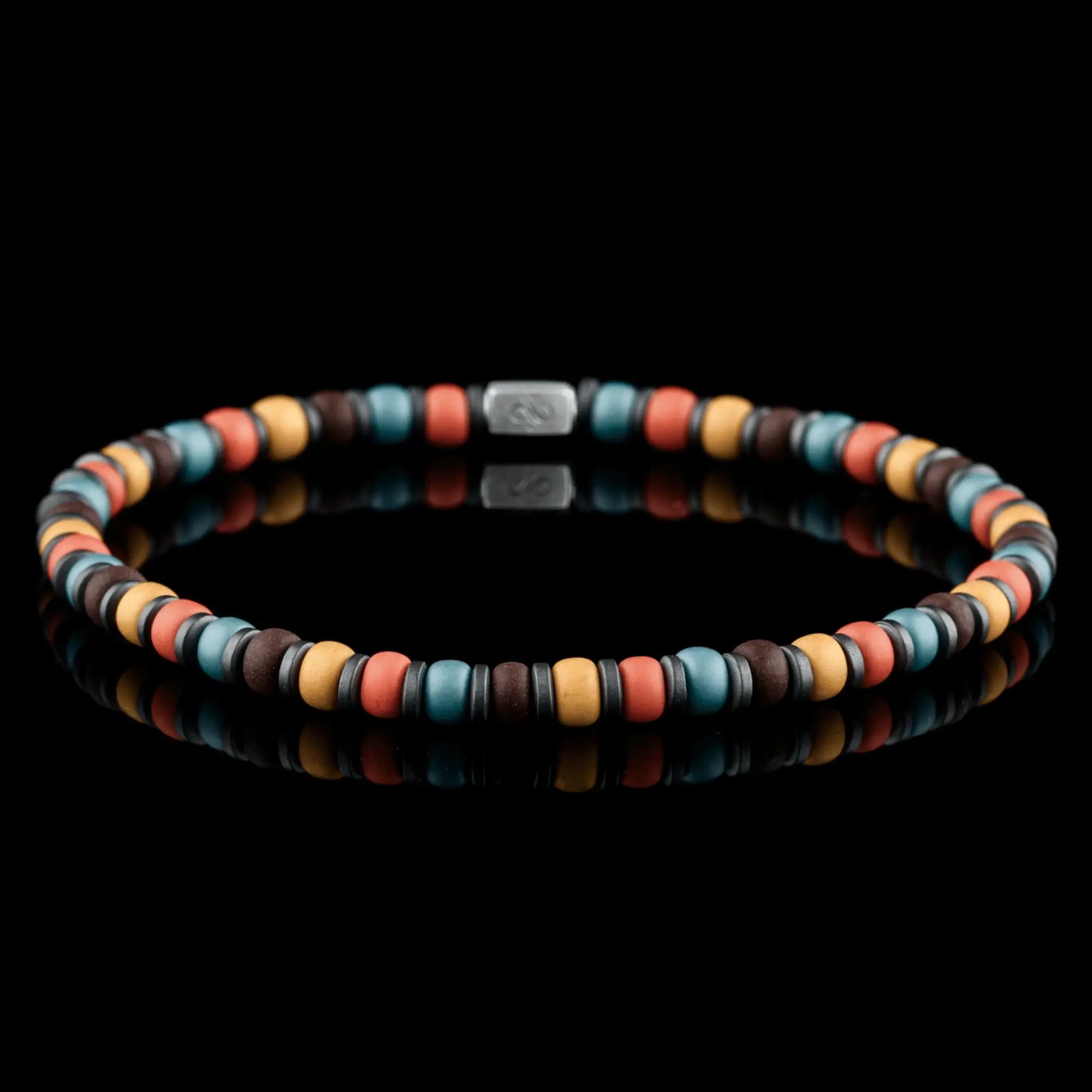 Hematite Multicolor Bracelet - Durable Silicone | Sterling Silver